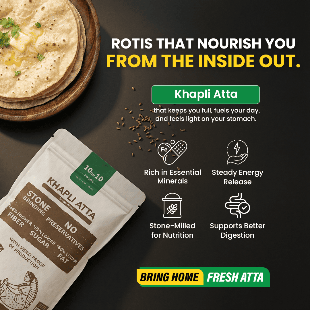 Protein Content in High Protein Atta vs Regular Wheat Atta – 10on10Foods